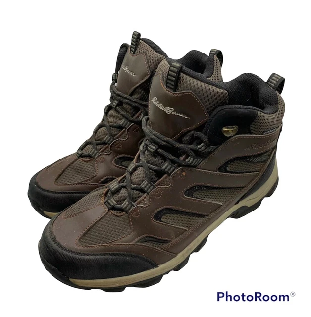 EDDIE BAUER GRAHAM Mens 10 Hiking Boots Brown Leather Trail Lace Up ...
