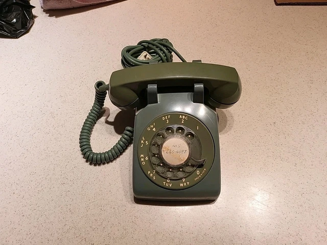 VINTAGE BELL SYSTEM Western Electric Green Rotary Dial Phone *Untested ...