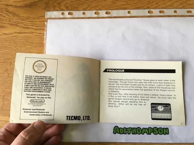 SHADOW WARRIORS NINJA gaiden nintendo nes instruction manual ...