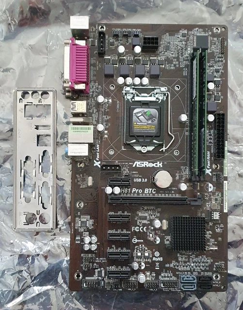 ASROCK H81 PRO BTC Intel ATX DDR3 LGA1150 1 x PCI-E x16 Motherboard + 16GB RAM £47.99 - PicClick UK