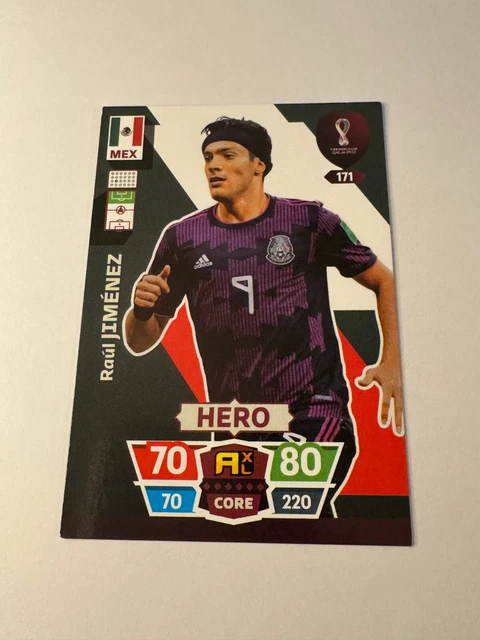 CARTE ADRENALYN PANINI Fifa World Cup Qatar 2022 #171 Hero Raul Jimenez ...