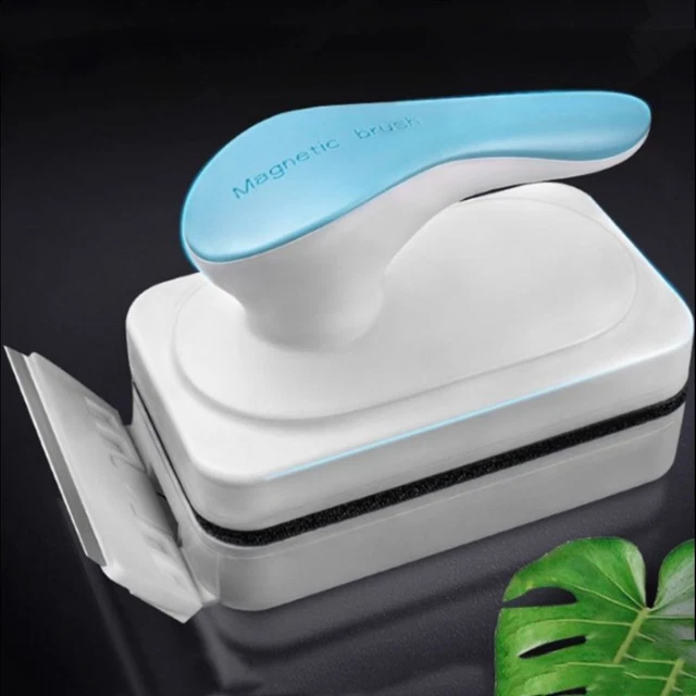 BLUE GLASS CLEANER Detachable Scraper Algae Scrapers Magnet Brush ...