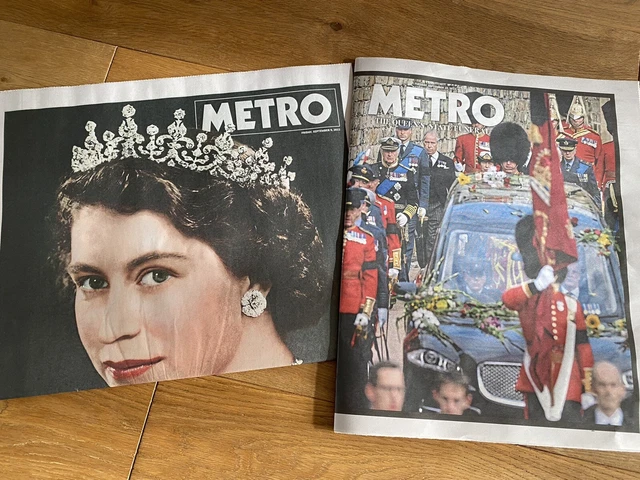 METRO UK NEWSPAPER QUEEN ELIZABETH II DEATH & FUNERAL SEPTEMBER 9th ...