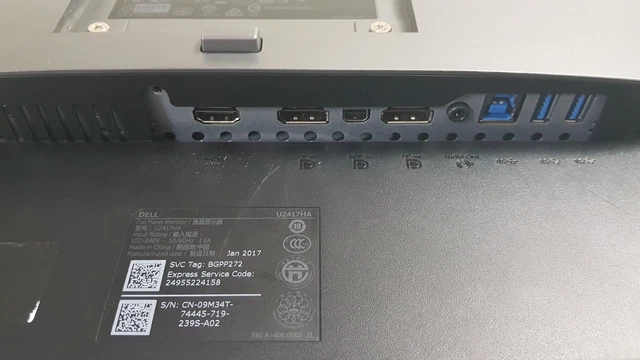 CRACKED SCREEN DELL u2417ha 24 Inch LCD HDMI DP USB Widescreen Grade C ...