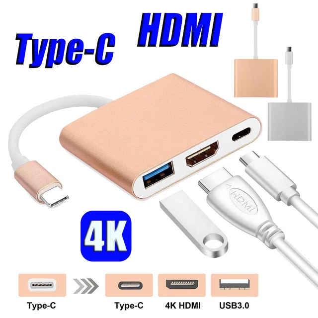 TYPE C HDMI Cable Phone to TV AV Hub For Galaxy Note20 Ultra S20 FE ...