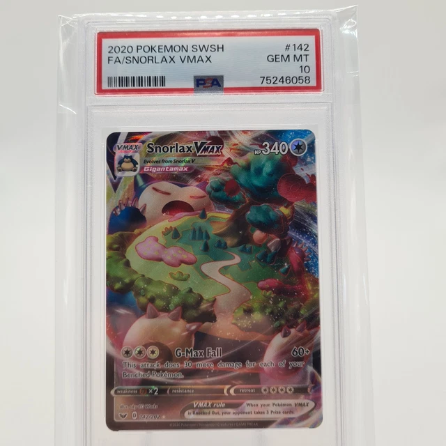 PSA 10 - Snorlax VMAX 142/202 - spada e scudo carte Pokemon - Relaxo nuovo di zecca EUR 119,99 ...