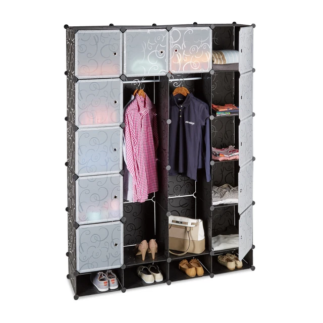 ÉTAGÈRE CUBES RANGEMENT penderie armoire 18 compartiments plastique chaussures EUR 79,95 ...