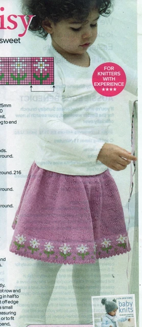 ~ PULL-OUT KNITTING Pattern For Toddler's Pretty Fair Isle Daisy Border ...