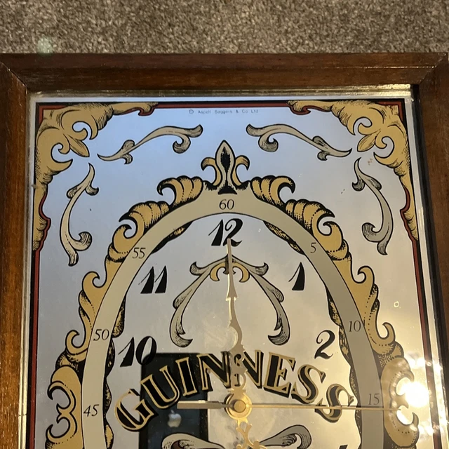 VINTAGE 1960S GUINNESS Extra Stout Mirrored Wall Clock – Aspell Saggers ...
