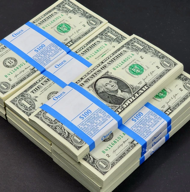 FULL STRAP 100X$1 ONE DOLLAR SERIES 2017-2021 CONSECUTIVE UNC BEP BRICK ...