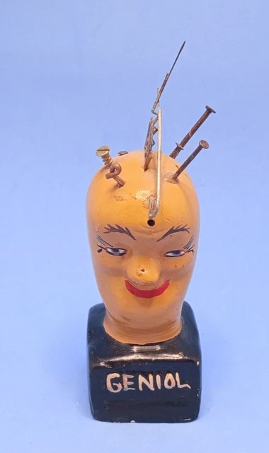 RARE MINIATURE HEAD GENIOL ADVERTISING ORIGINAL 8.5 CM X 4.3 Cm ...