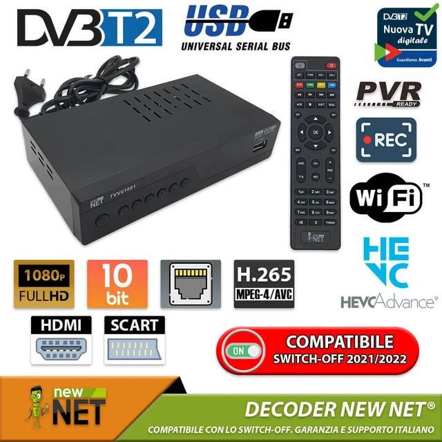 Decoder Digitale Terrestre Dvb T2 H 265 Hevc Telecomando Di Grandi
