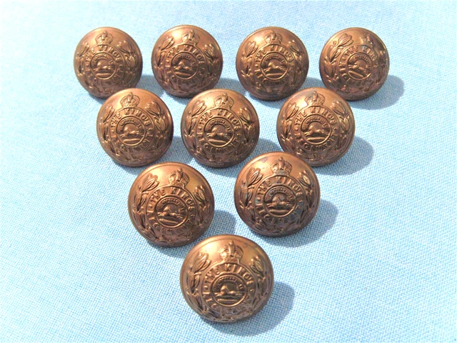 THE KINGS LIVERPOOL REGIMENT x10 Tunic Buttons 1940- 1948 GAUNT LATE ...