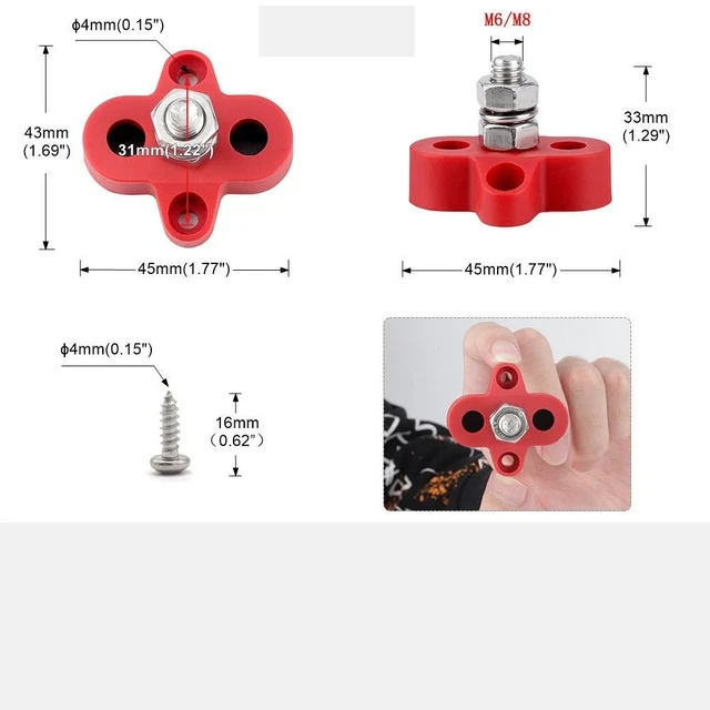 BATTERY TERMINAL BUS Bar Terminal Block Junction Terminals Car Truck RV ...