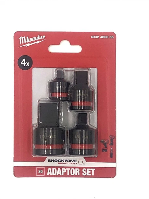 MILWAUKEE ADAPTERSET 4932480356 für Schlagschrauber 1/2",3/8",3/4", 1/4 ...