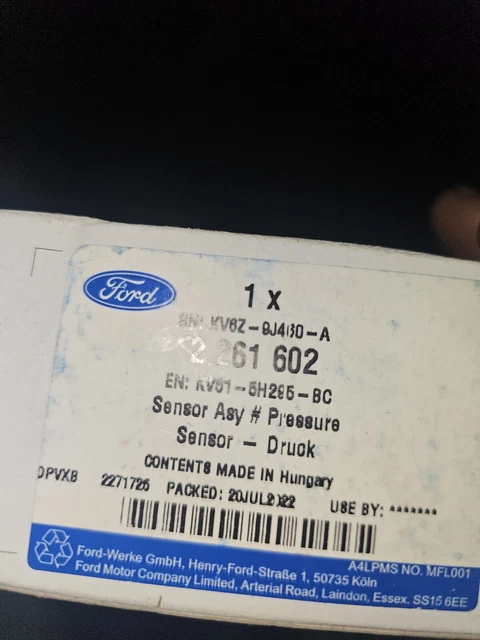 FORD TOURNEO CONNECT MK2 Exhaust System Pressure Sensor Assy 2261602 ...
