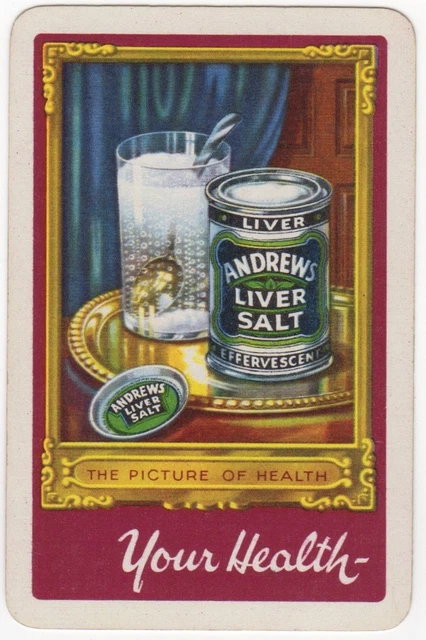 PLAYING CARDS SINGLE Card Old ANDREWS LIVER SALT LAXATIVE Tin ...