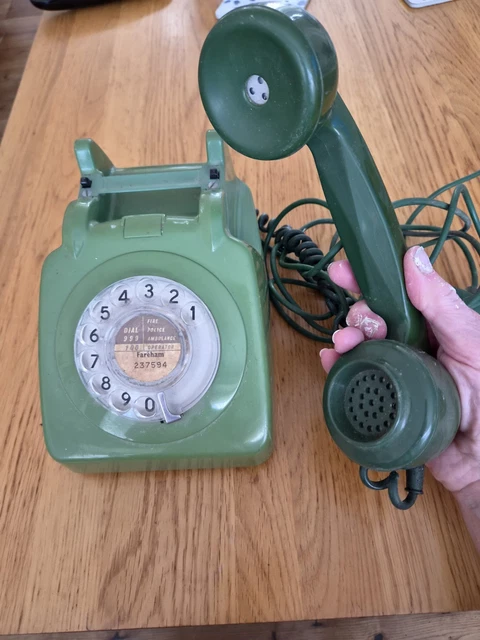 VINTAGE GREEN ROTARY Dial Telephone Two-Tone 1960s 1970s £16.15 ...