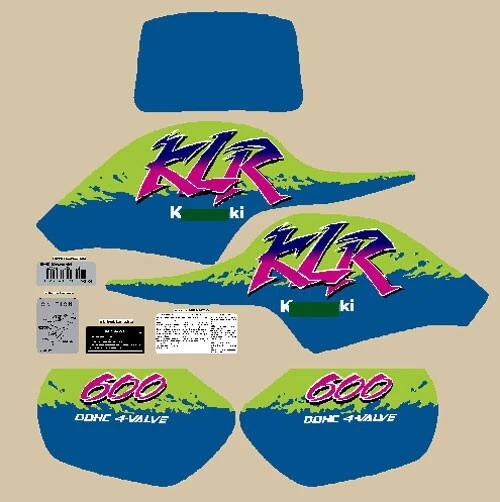 KLR 600 MOTO Verde Serie Adesivi Series Stickers EUR 150,00 - PicClick FR