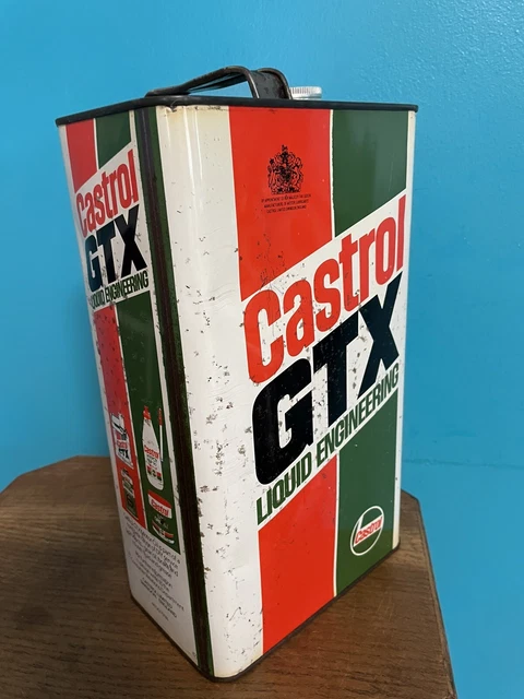 VINTAGE CASTROL GTX Oil Can 1 Gallon Garage Collectables £14.00 ...