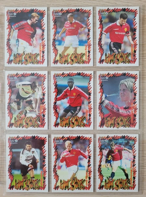 MANCHESTER UNITED HOTSHOTS SET Futera 1999 DAVID BECKHAM TREBLE YEAR ...