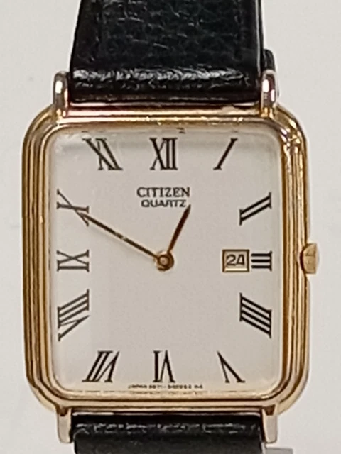VINTAGE CITIZEN QUARTZ Gold Tone Watch with Roman Numerals Gold PVD ...