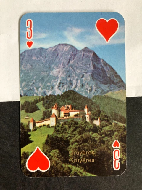 VINTAGE RETRO SWAP Playing Card: Switzerland Alps Mountain Gruyeres ...