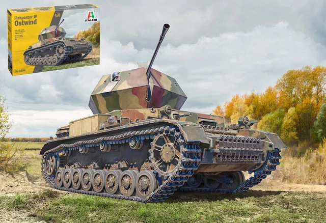 MODEL WAGONS ARMOURED Tank Model Kit Of Mount Italeri Flakpanzer IV Ost ...