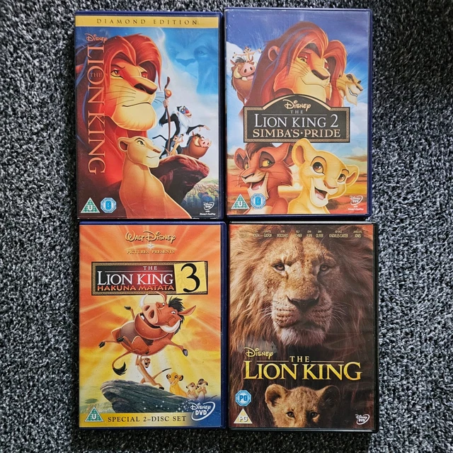 WALT DISNEY THE Lion King Trilogy DVD Bundle 1 - 3 Movies & Live Action ...