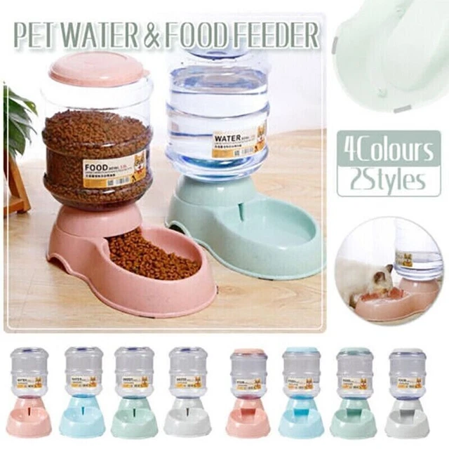 AUTOMATIC 3.8L WATER Feeder Food Pet Dog Cat Puppy Dispenser Feeder ...