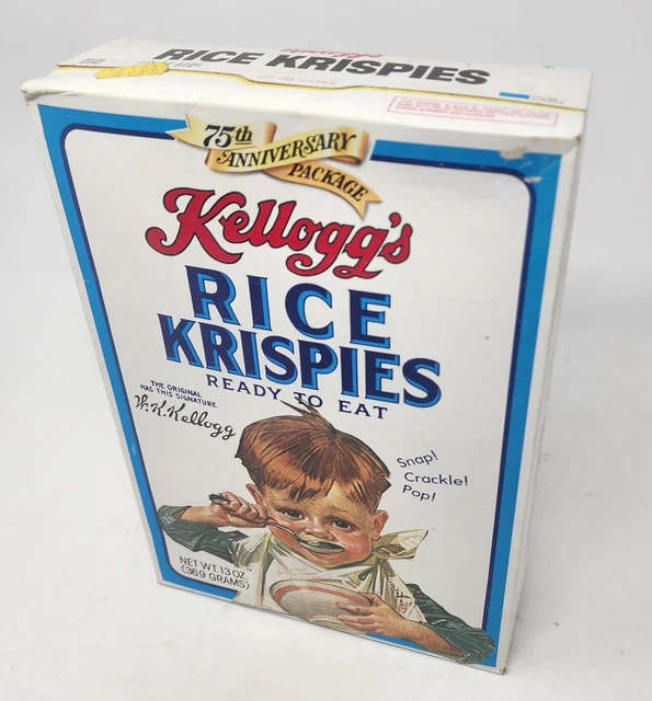 VINTAGE KELLOGGS RICE KRISPIES Cereal Box 1980 Leyendecker Illustration ...