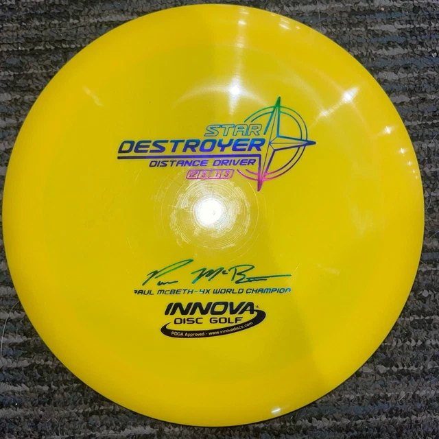 RARE INNOVA STAR Destroyer 4X Paul Mcbeth Disc Golf Driver Yl/Rb 175G ...