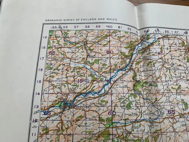 ORIGINAL WW2 BRITISH Army RAF Home Guard Map 1940 - Bishop's Castle £16 ...