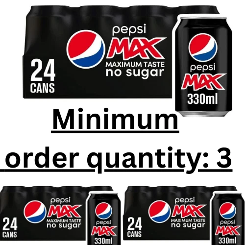 PEPSI MAX NO Sugar Cans, 330 ml (Pack of 3) £39.99 - PicClick UK