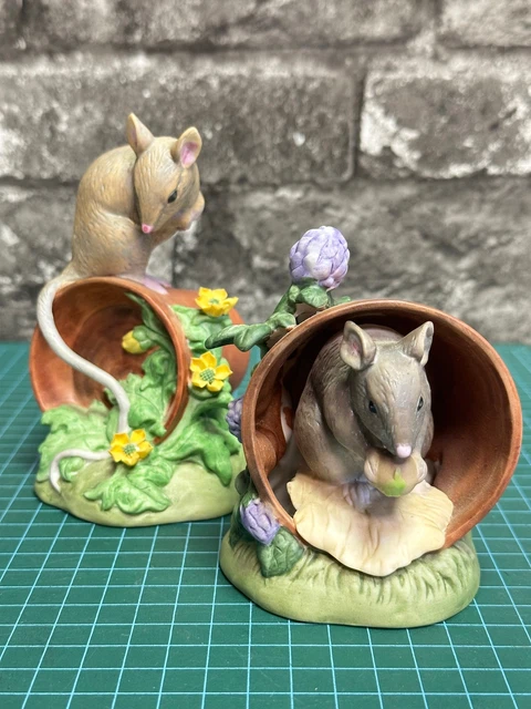 2X ALFRETTO PORCELAIN Figures - Mouse With Flower Pots - Collectors ...