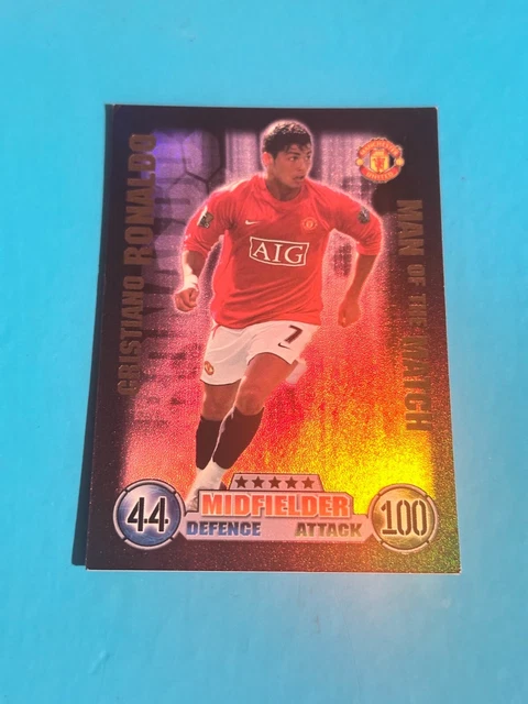 MATCH ATTAX 2007-08 Cristiano Ronaldo Man of the Match / 100 Hundred Club Card £16.99 - PicClick UK