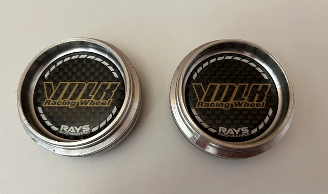 GENUINE JDM RAYS Volk Racing Wheel Center Cap Carbon Style PAIR (2 ...