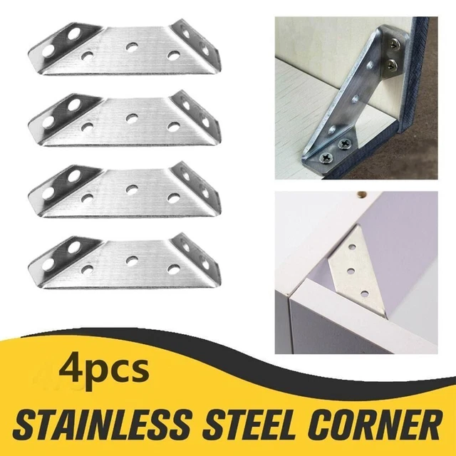 STRONG SUPPORT STAINLESS Steel Corner Brackets 90 Degree Angle Set of 4 ...