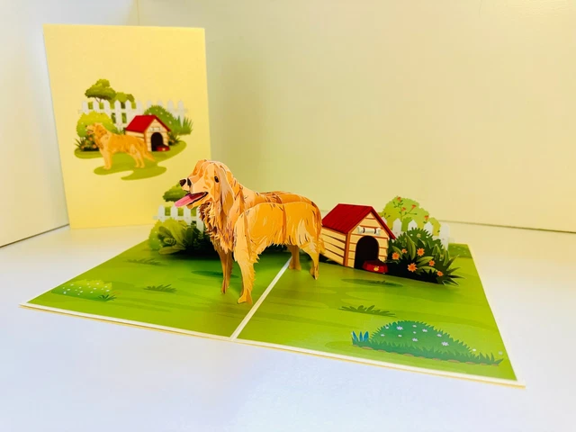 ORIGAMI POP CARDS Border Collie British Dog Happy Birthday 3D Pop Up ...