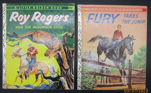 LITTLE GOLDEN BOOK Roy Rogers & Fury Takes the Jump Both A Editions ...