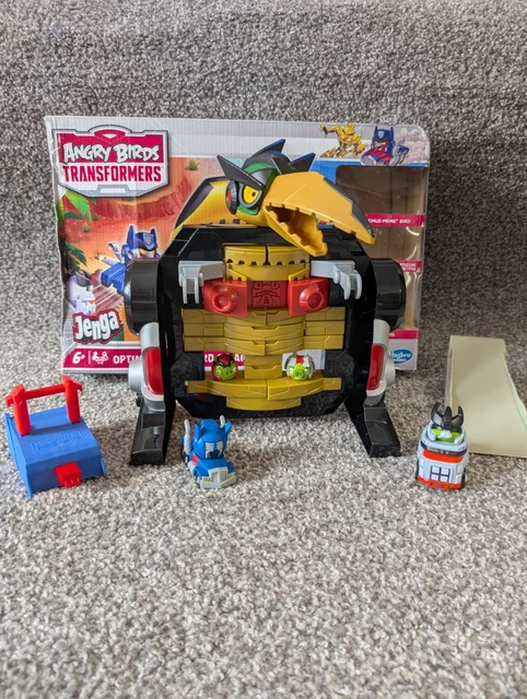 ANGRY BIRDS TRANSFORMERS Jenga Optimus Prime Attack Game With Grimlock ...