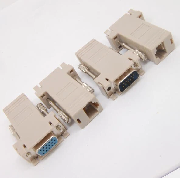 VGA RGB 15PIN Extender Male/female To LAN CAT5 CAT5e RJ45 Ethernet ...