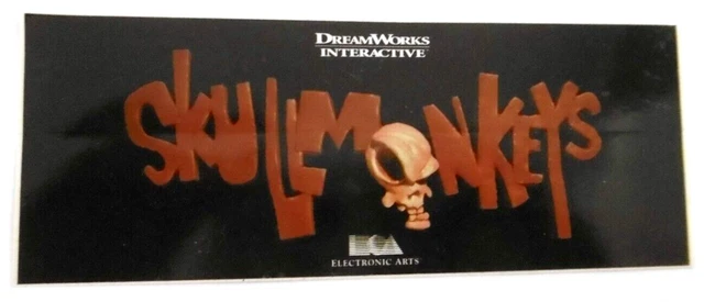 ADESIVO PUBBLICITÀ SKULLMONKEYS Dreamworks Interactive EA PLAYSTATION ...