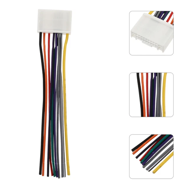 RUBBER 12-PIN RADIO Cable Stereo Receiver Harness Power Cord £8.39 ...