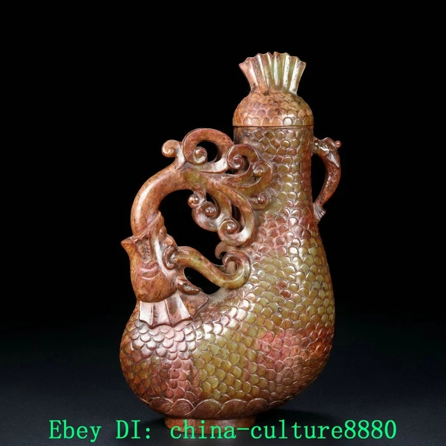 9 POUCES HAN Dynastie naturelle wadan Yulong poisson pot à vin flagship ...