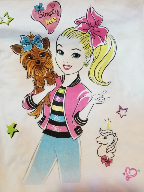 GIRLS JOJO SIWA & Dog Sketch White Sleeveless Graphic Tank Top Shirt XL ...