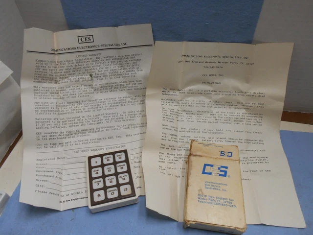 VINTAGE CES MODEL 340J Touch Tone Dialer £18.23 - PicClick UK