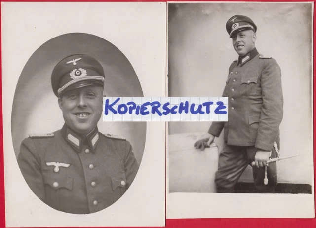 5 ORG. FOTOS: Wehrmacht Portrait Offizier Sonderführer Heer Schirmmütze ...
