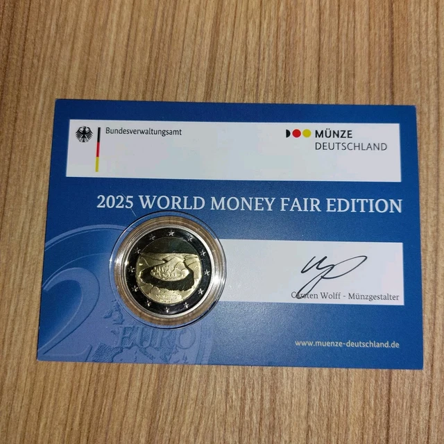 COINCARD 2 EURO Deutschland 2025 CC - WMF World Money Fair Saarland spiegelglanz EUR 99,00 ...