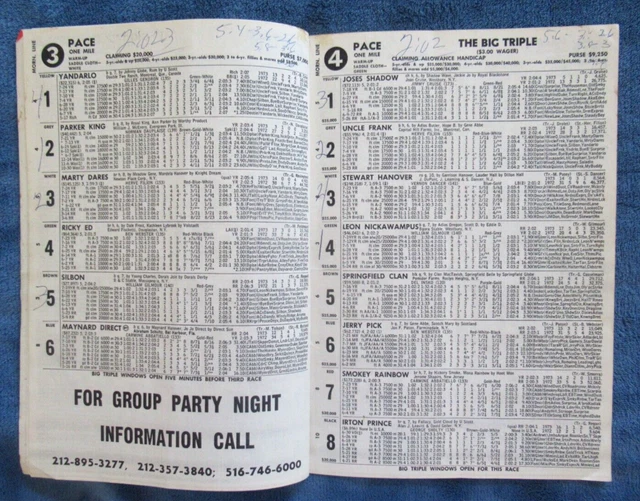 JULY 28, 1973 ROOSEVELT RACEWAY Harness Racing Program ~ COMMONDORE ...